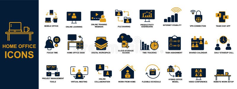 Connected Workflows – 24 Icons for Remote Teams and Hybrid Productivity ...