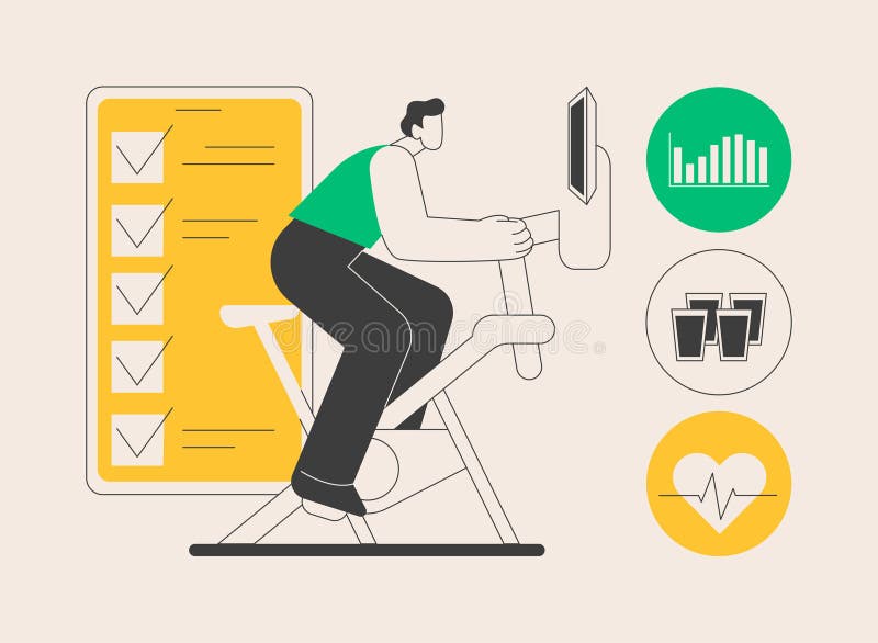 Connected Workout Abstract Concept Vector Illustration. Stock Vector ...