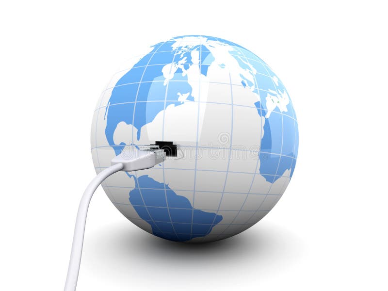 Global Communication. Earth and Cable, Rj45 Stock Illustration ...