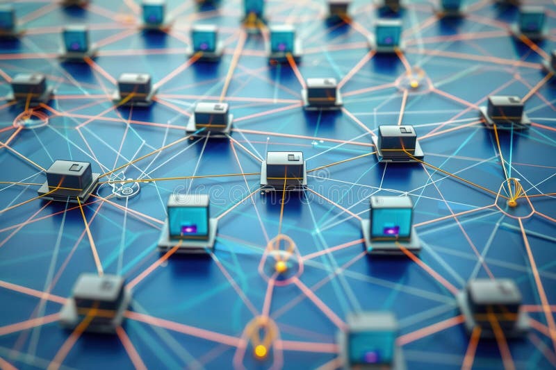 Connected World. Illustration of a Complex Network Allowing Multiple ...