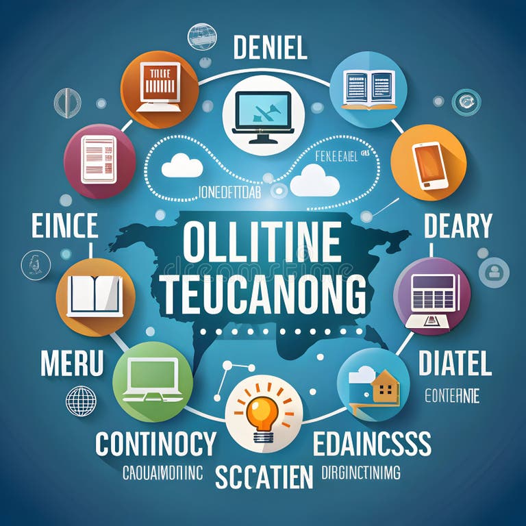 Connected World Network Concept with Technology Icons and Usa Map Silhouette Stock Illustration ...