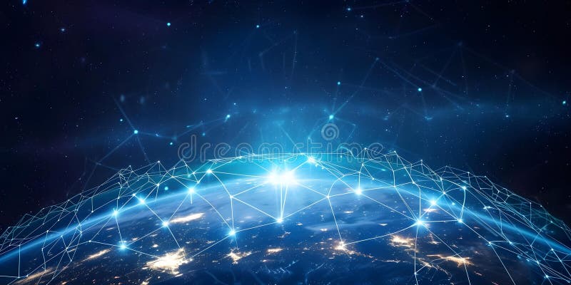 Connected World Network of Nations Earths Interconnectedness Digital ...