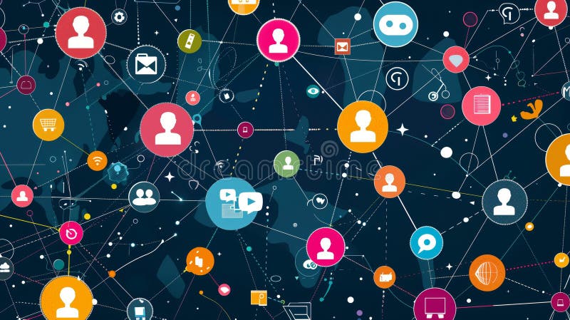 Connected World of Social Media and Digital Technology Stock Image ...