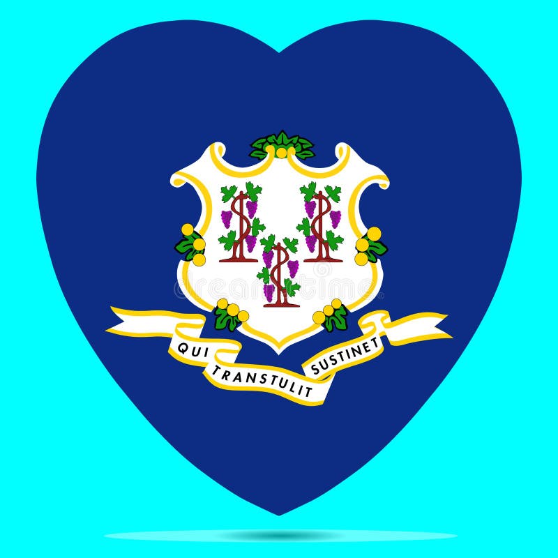 Connecticut Map Heart State Shape Stock Vector - Illustration of heart ...