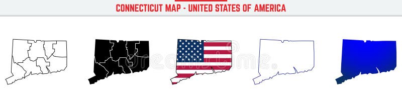 Mix Icon for Connecticut, Map and Country Stock Vector - Illustration ...