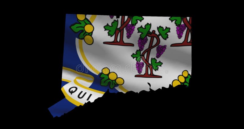 Connecticut Map Outline PNG. State Flag Icon Stock Illustration ...