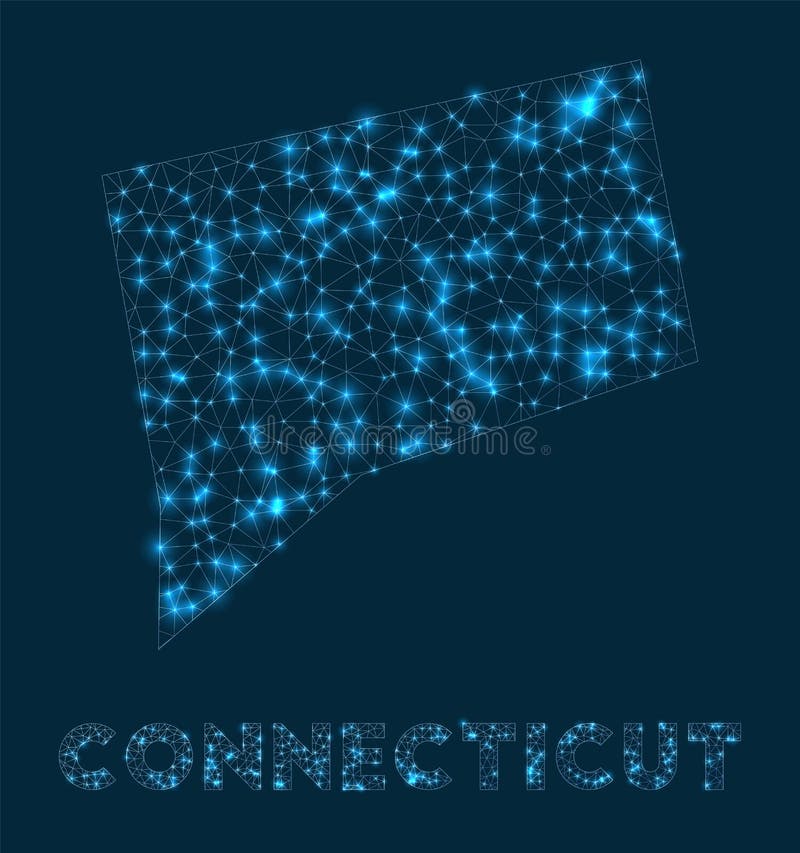 Connecticut network map. stock vector. Illustration of geometric ...