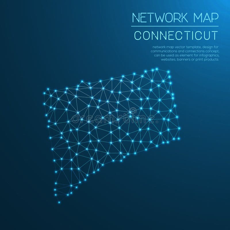Connecticut network map. stock vector. Illustration of grid - 108435855