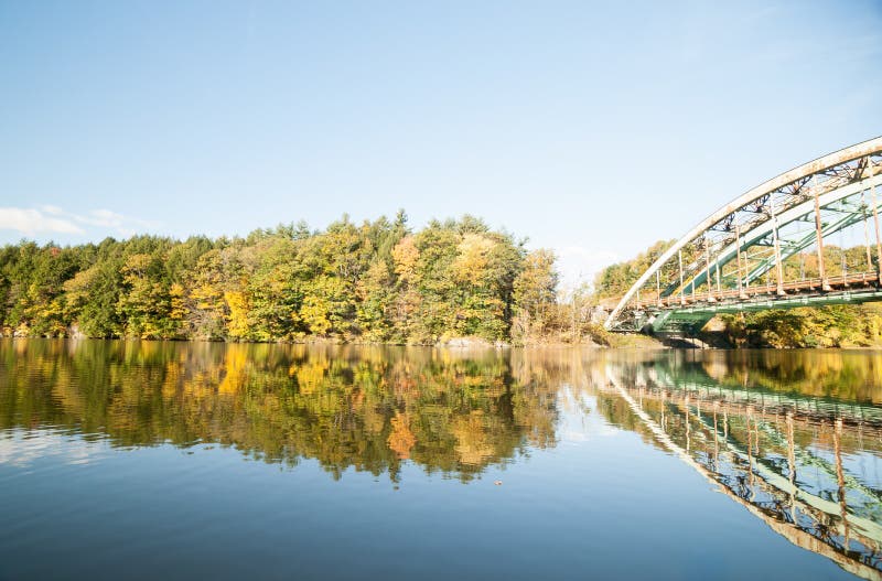 Connecticut River, Morning Calm and Fall Colors W Stock Photo - Image ...