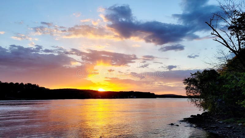Connecticut River Valley Sunset Stock Photo - Image of river, beach ...