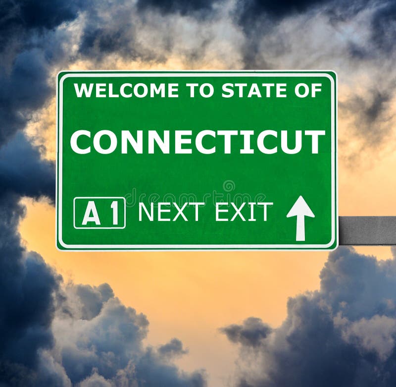Welcome To Connecticut Sign Stock Image - Image of motorway, boundaries ...