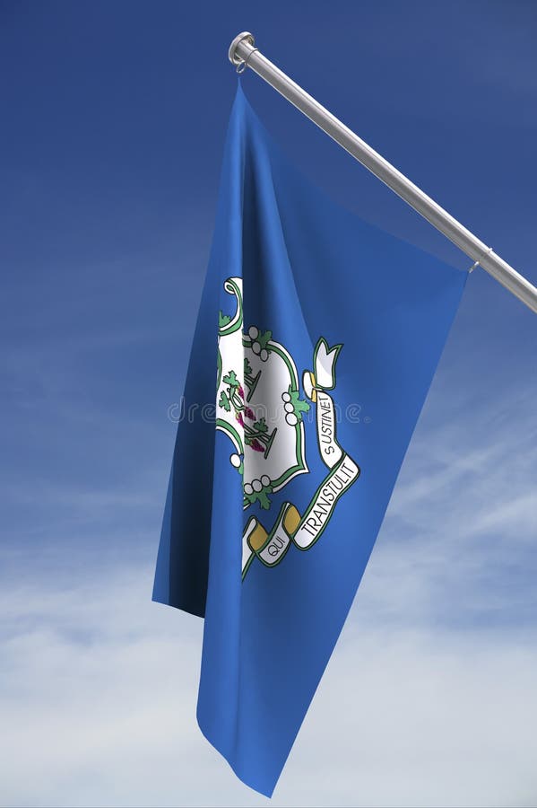 Connecticut State Flag stock illustration. Illustration of waving - 3157849