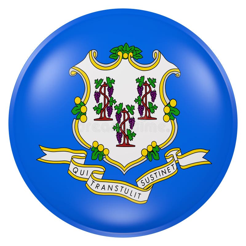 Connecticut State Flag Button Stock Illustration - Illustration of ...