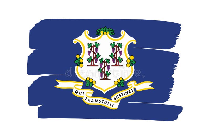 Connecticut State Flag with Colored Hand Drawn Lines in Vector Format ...