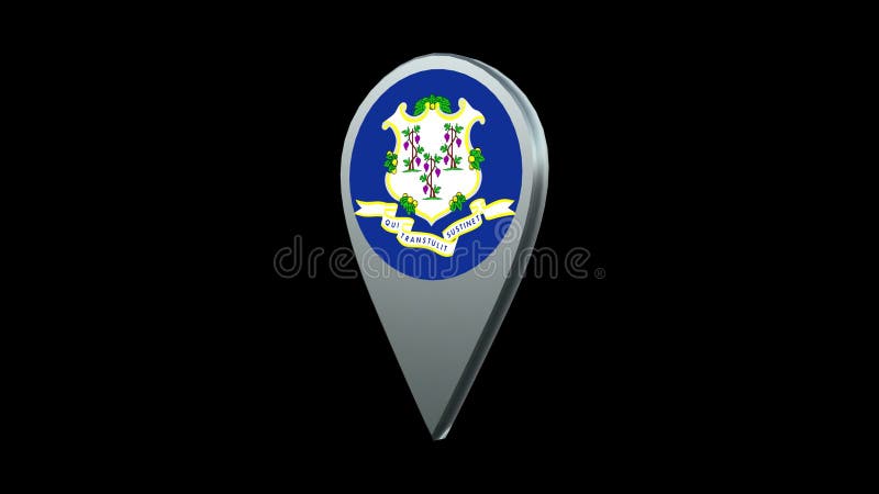 Connecticut State Flag Location Map Marker Pin with Alpha Channel ...