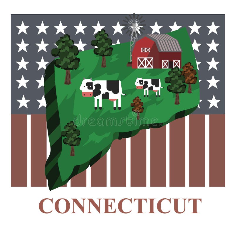 Connecticut State Map. Vector Illustration Decorative Design Stock ...