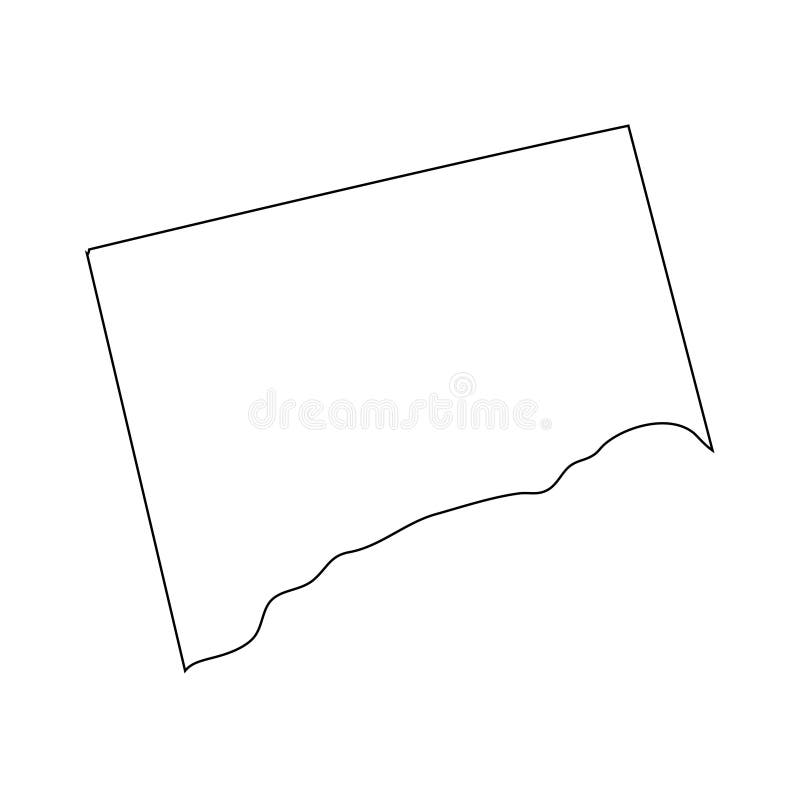 Connecticut - U.S. State. Contour Line in Black Color. Vector ...