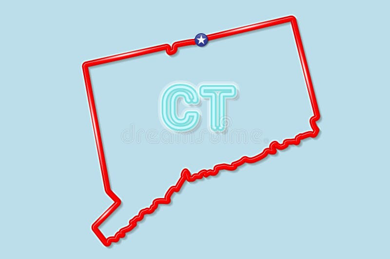 Connecticut US State Vector Map Isolated on White Background. High ...