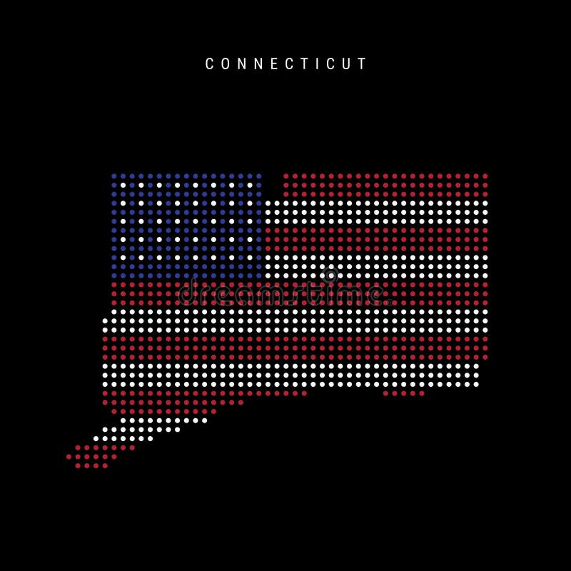 Connecticut US State Dot Pixel Map. Flat Vector Illustration Isolated ...