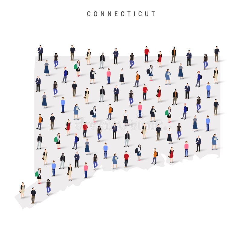 Connecticut State Population Map Stock Illustrations – 109 Connecticut ...