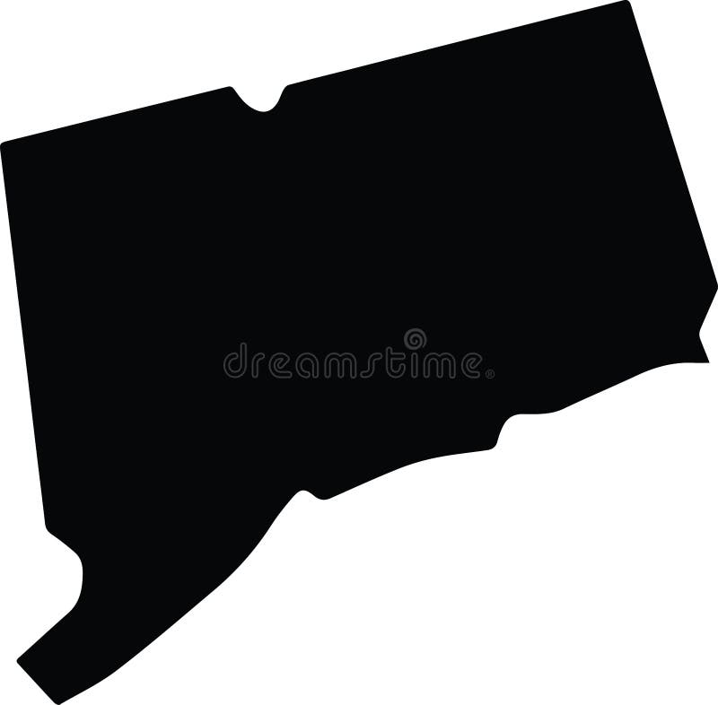 Connecticut USA US State Outline Silhouette Vector Shape Stock Vector ...