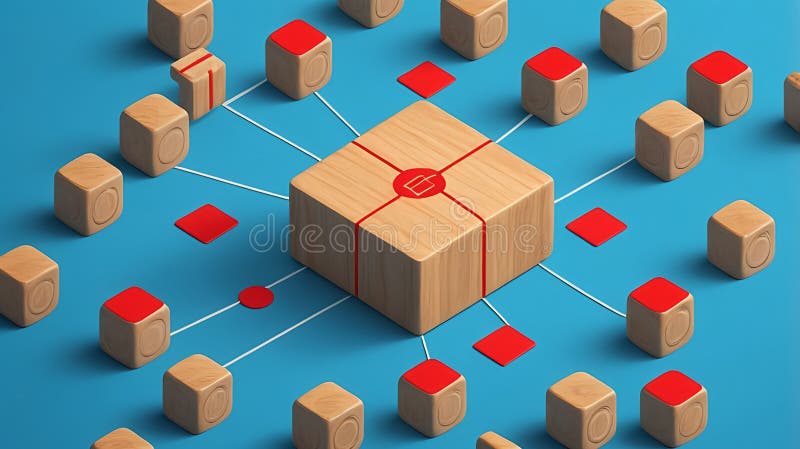 Connecting Blocks Forming Network, Data Structure Illustration Stock ...