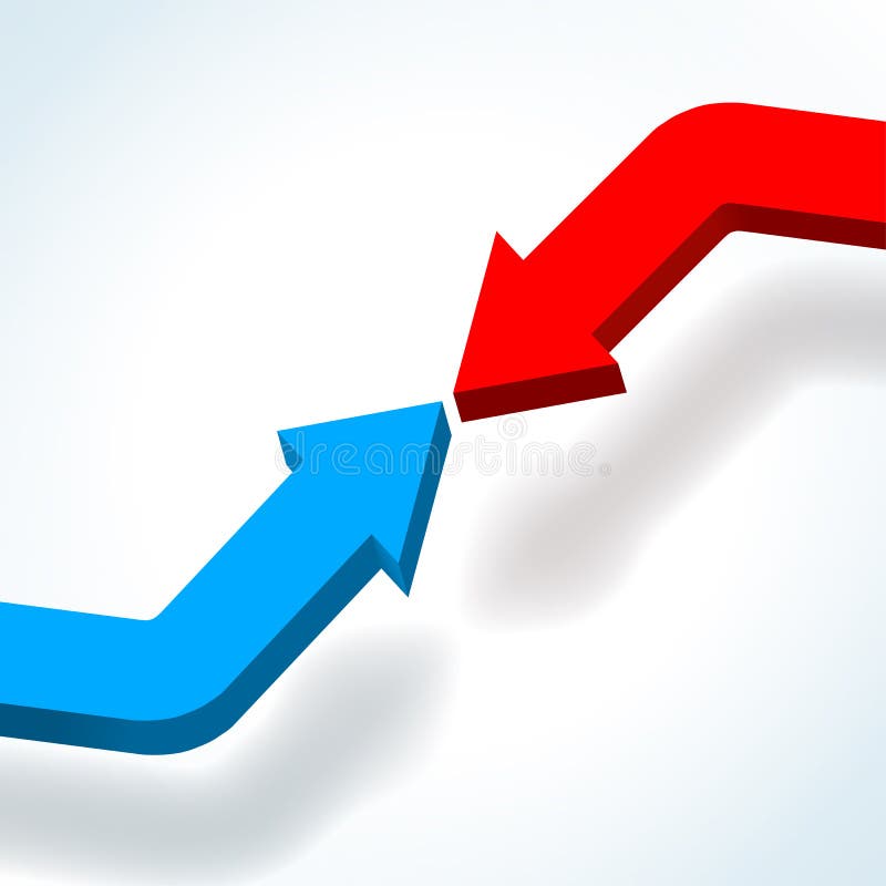 Connecting Blue and Red Graph Arrows Stock Vector - Illustration of ...