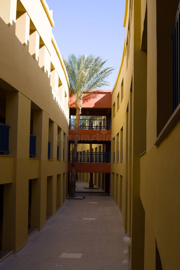 Connecting Bridge between Two Buildings Stock Image - Image of hallway ...