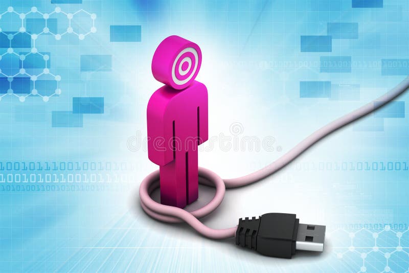 Connecting cable with man stock illustration. Illustration of electric ...