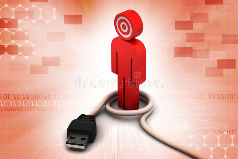 Connecting cable with man stock illustration. Illustration of cable ...