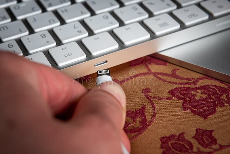 Connecting the Charger To the Keyboard Stock Photo - Image of electric ...