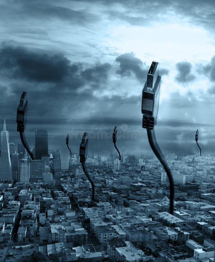 Connecting city stock image. Image of clouds, telecommunication - 13866029