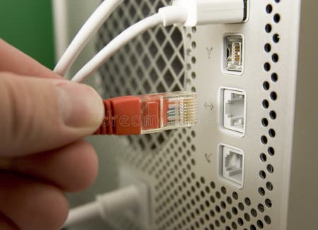 Connecting the computer stock photo. Image of information - 1011782