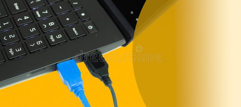 Connecting Computers and Laptops To the Internet Using USB Cables Stock ...