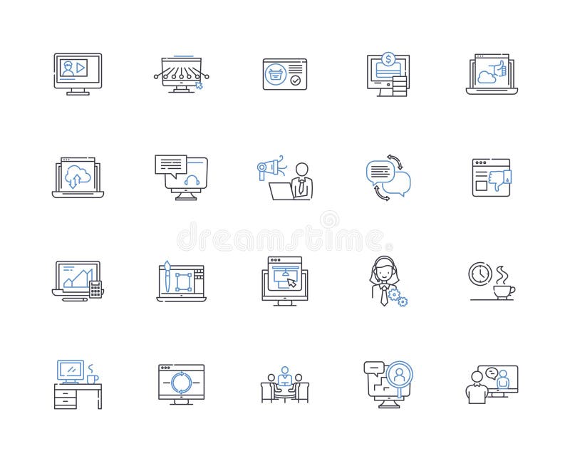 Connecting Contacts Line Icons Collection. Nerking, Communication ...