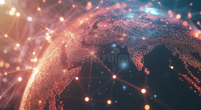 Connecting Continents with Technology Lines is a Global Digital Network ...