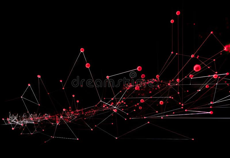 Connecting the Dots: a Graph of Red Arrows on a Black Background. Stock ...