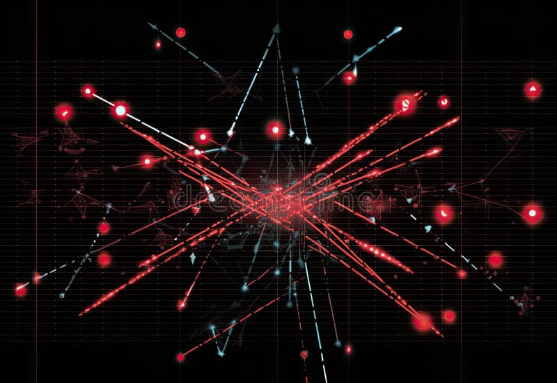 Connecting the Dots: a Graph of Red Arrows on a Black Background. Stock ...