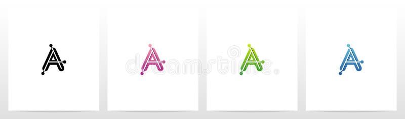 Connecting Dots on Letter Logo Design a Stock Vector - Illustration of ...