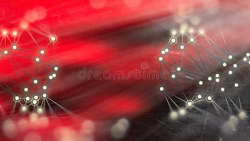 Connecting Dots and Lines Beige Red and Black Blurred Background Stock ...