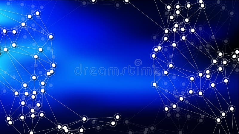 Connecting Dots and Lines Cool Blue Abstract Background Vector ...