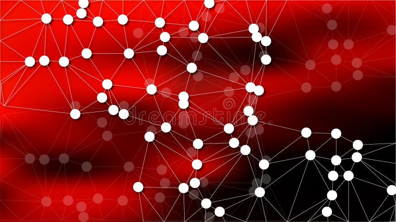 Connecting Dots and Lines Cool Red Abstract Background Stock Vector ...