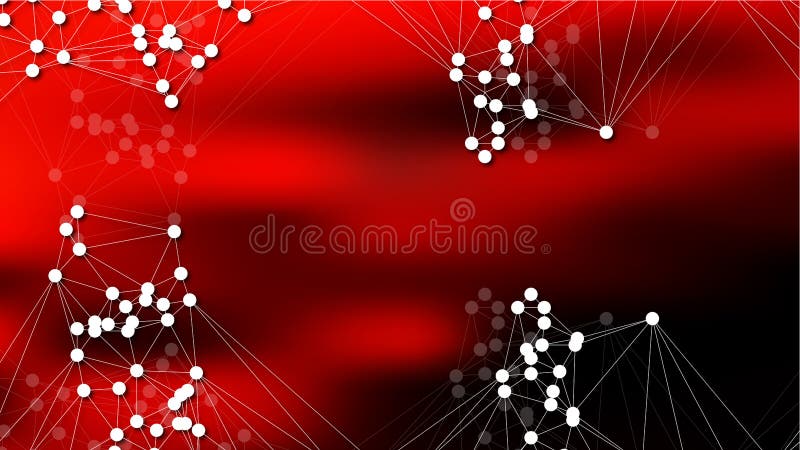 Connecting Dots and Lines Cool Red Abstract Background Vector Image ...