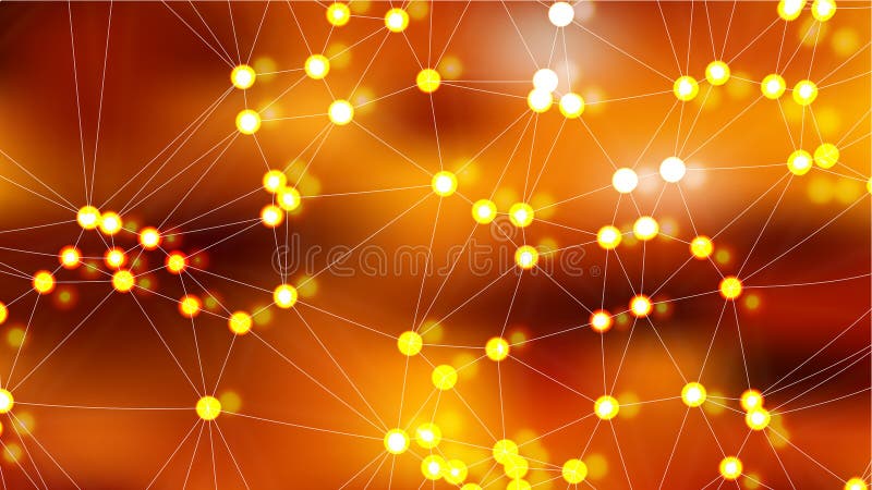Connecting Dots and Lines Dark Orange Abstract Background Vector Image ...