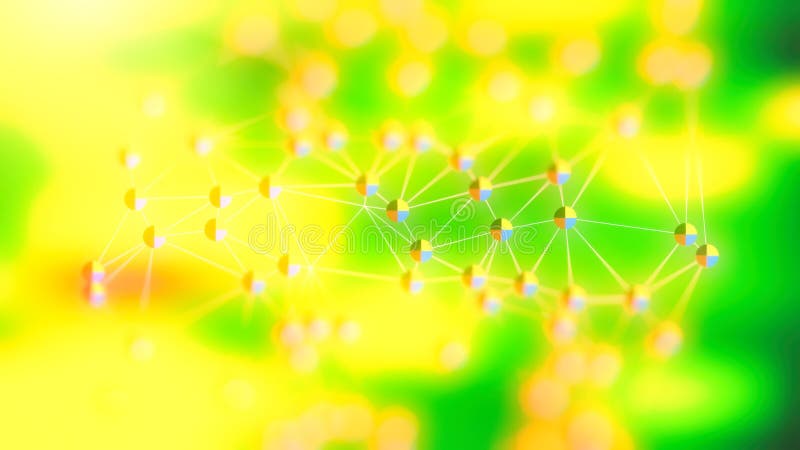 Connecting Dots and Lines Green and Yellow Blurred Background Image ...
