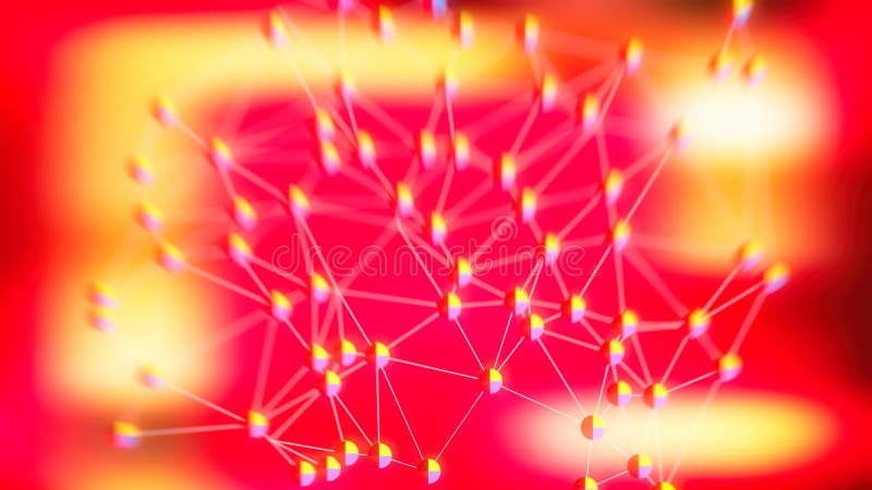 Connecting Dots and Lines Pink and Yellow Blurred Background Stock ...