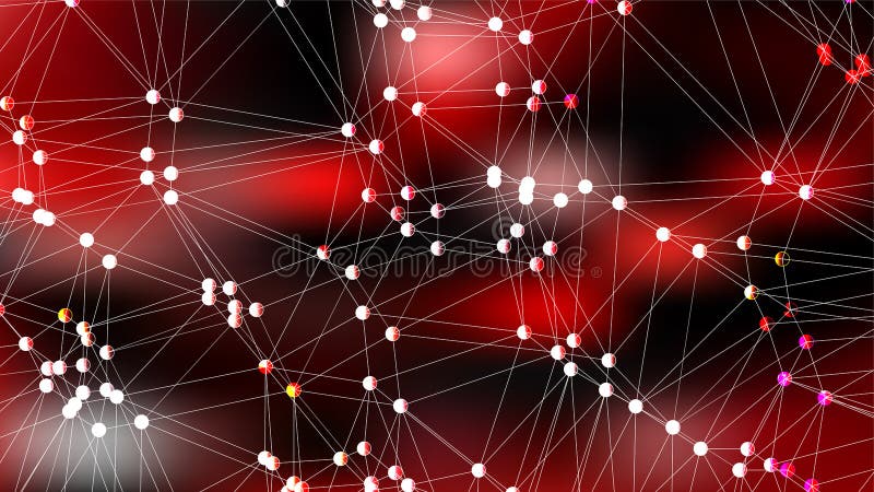 Connecting Dots and Lines Red and Black Abstract Background Stock Photo ...