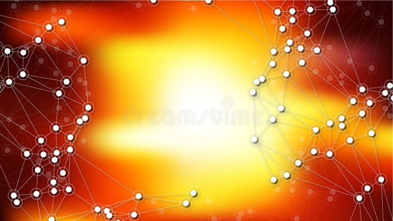 Connecting Dots and Lines Red and Orange Abstract Background Stock ...