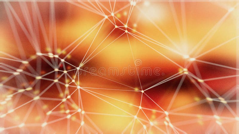 Connecting Dots and Lines Red and Orange Blurred Background Image 库存照片 ...
