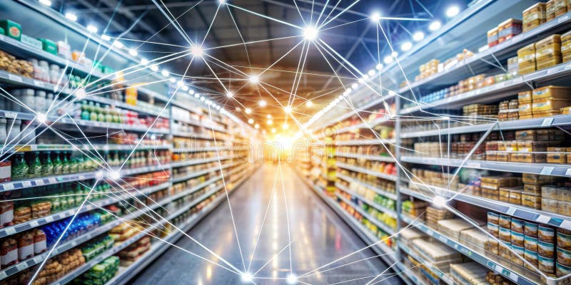 Connecting the Dots a Networked Supermarket, with White Lines ...